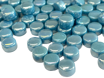 Iridised Blue Glass Rounds 1cm – The Mosaic Store