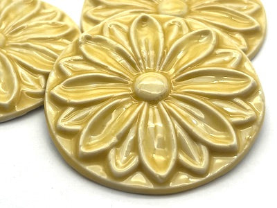 Yellow Porcelain Rondel - 6cm - Unique Handmade Feature Tiles – The ...