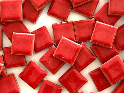 Red Square Ceramic Tiles 1.5cm | Mosaic Materials for Australian ...