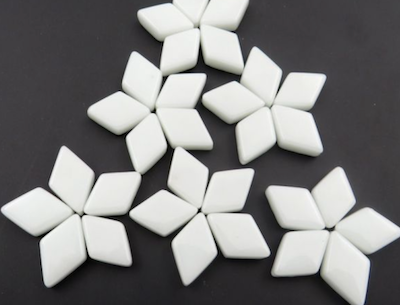 White Mini Glass Diamonds | Shop Online @ The Mosaic Store
